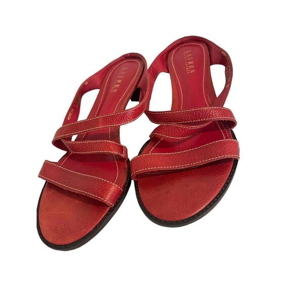Lauren Ralph Lauren | Shoes | Lauren Ralph Lauren Redstrappy Sandals Sz ...